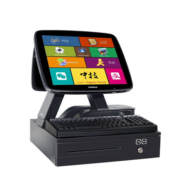 ZHONGJI® A700D POS System Dual Screen Electric Cash Draw Programmable ...