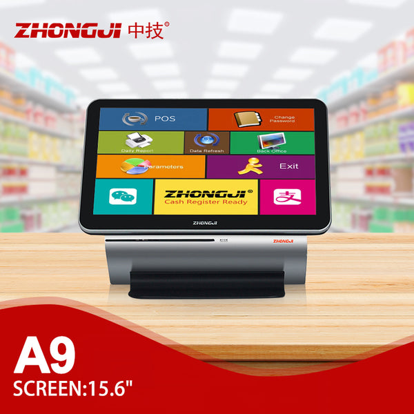 ZHONGJI® A9 POS System 15.6"Capacitive Touch Screen Facial Recognition ...