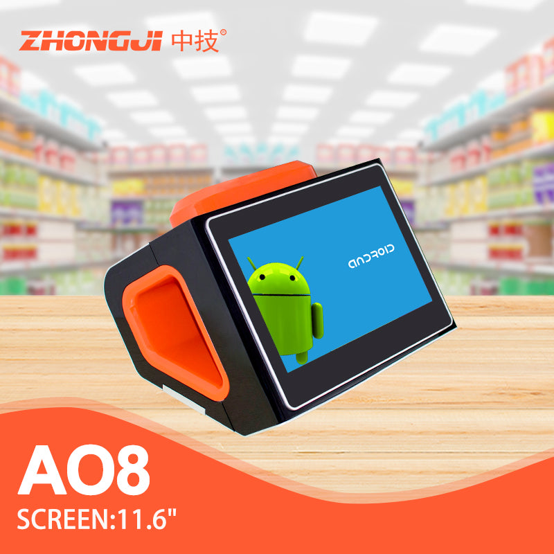 ZHONGJI® AO8 POS Machine Android Minimalistic 11.6"Touch Screen Mini A ...