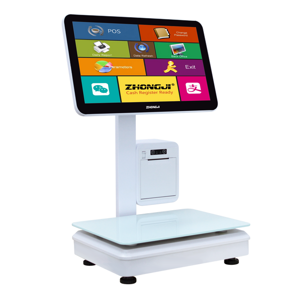 ZHONGJI® TS10 Cash Register 15.6"Touch Screen Sie-Mounted 58mm Printer ...