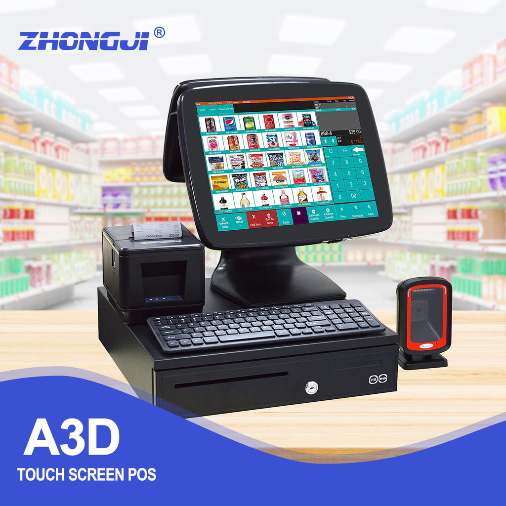 ZHONGJI® A3D Set- All in One POS System Cash Register With Desktop Sca ...